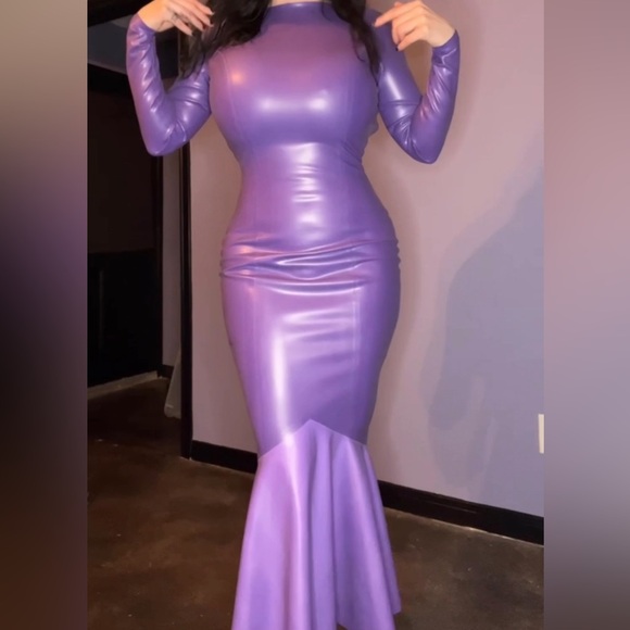 Demask | Dresses | Full Length Latex Gown Lilac And Purple Demask ...